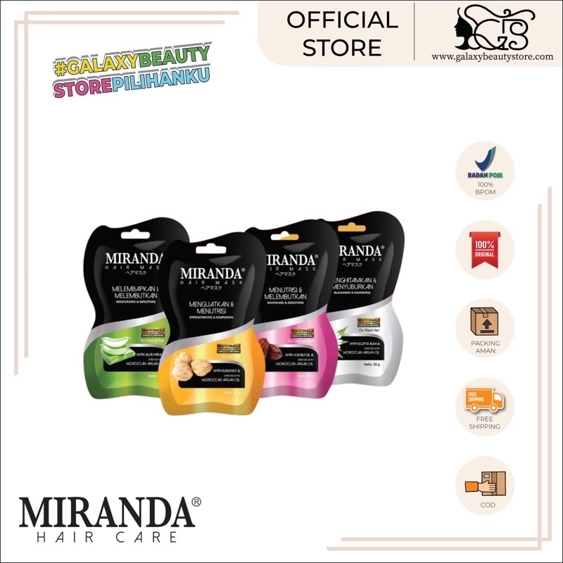 Jual MIRANDA HAIR MASK / HAIR MASK MIRANDA SACHET / MASKER RAMBUT ...
