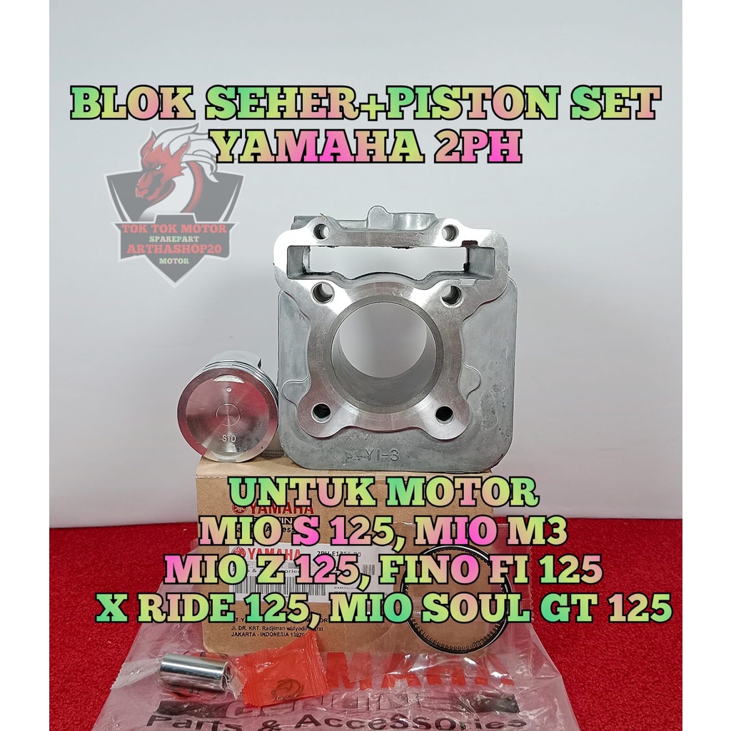 Jual BLOK SEHER + PISTON KUALITAS ASLI ORIGINAL YAMAHA YGP SATU SET ASSY 2PH MOTOR MIO M3 , MIO ...