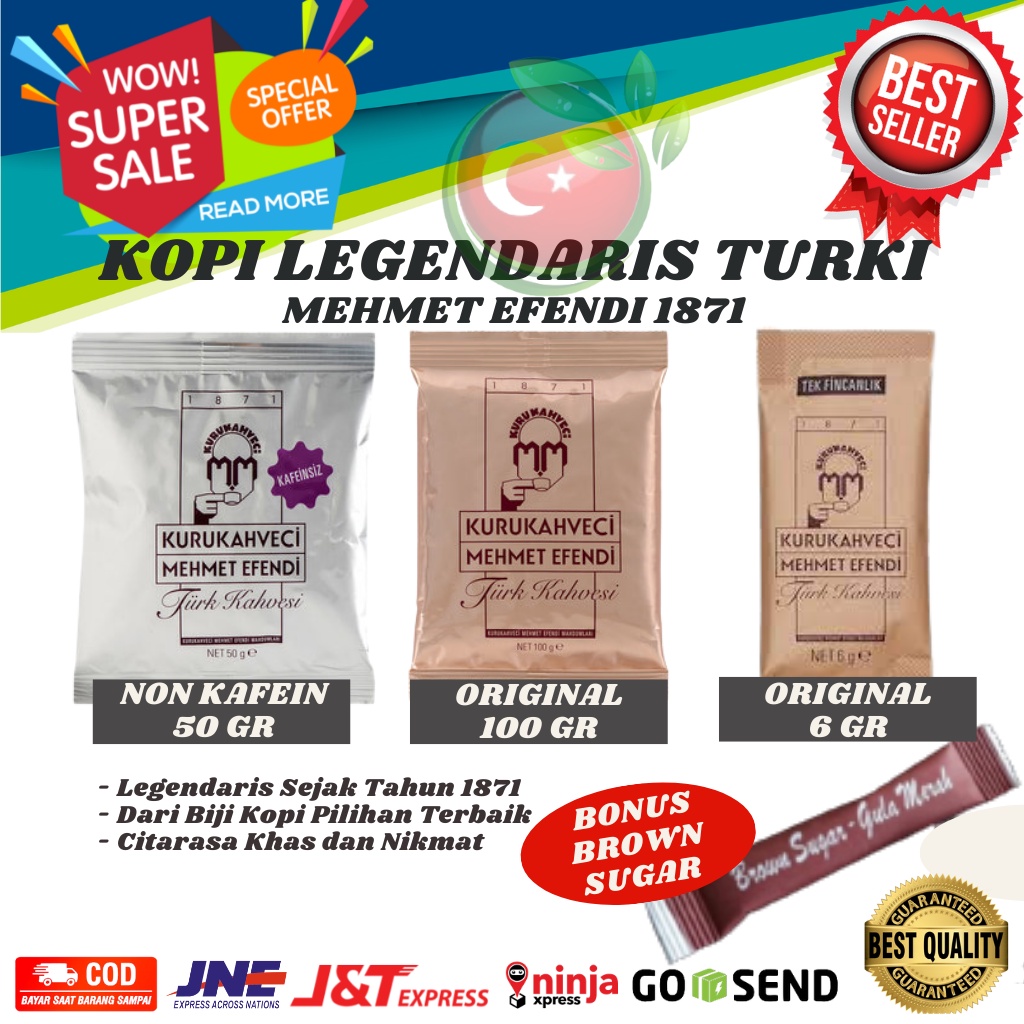 Jual (BONUS BROWN SUGAR) KOPI TURKI MEHMET EFENDI ASLI TURKI 100% TANPA ...