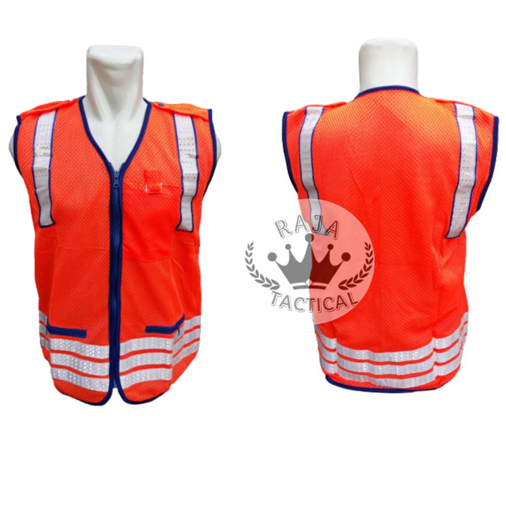 Jual Rompi Safety Orange Rompi Proyek Jaring Touring Parkir Security ...