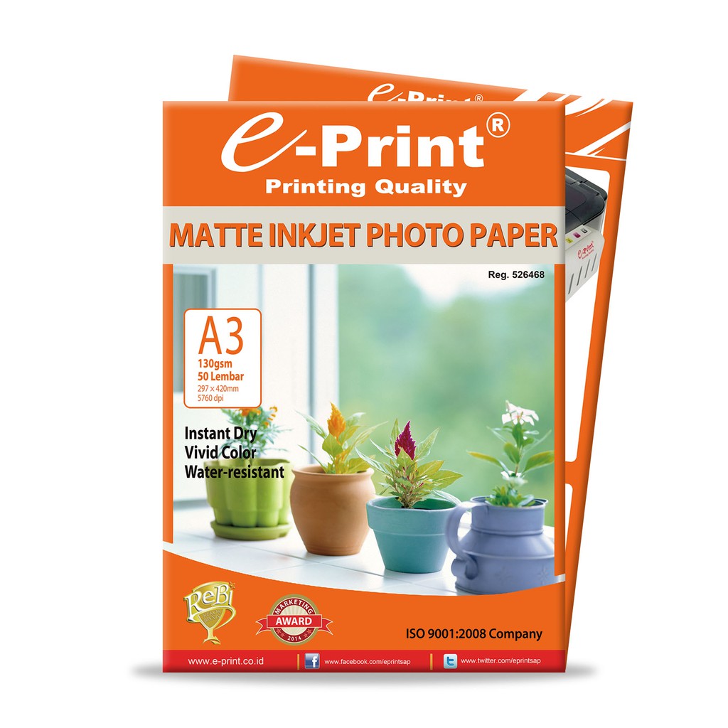 Jual Kertas Foto Matte Doff Inkjet A3 130gsm 50lembar e-Print | Shopee ...