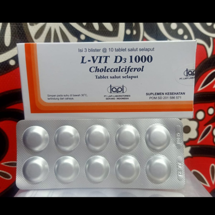 Jual L-VIT D3 1000 IU VITAMIN D3 1000 IU ISI 10 TABLET (STRIP) | Shopee ...