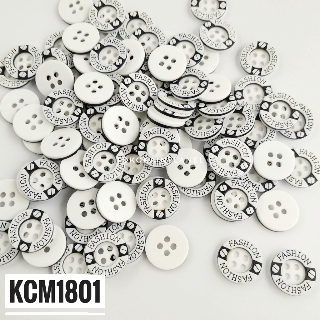 Jual Kancing / Button Motif "Fashion" Uk. 12mm Putih KCM1801 (1 Bks isi ...