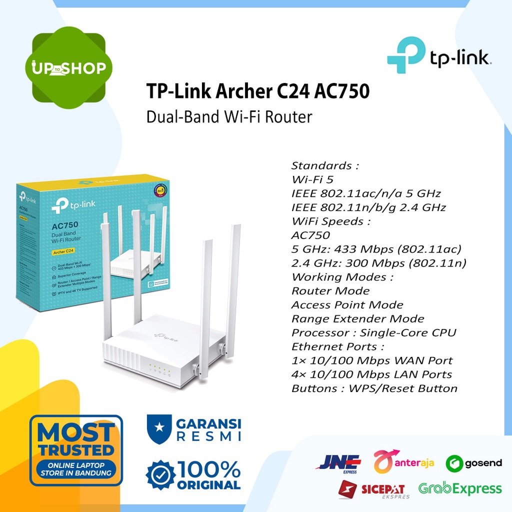 Jual Tp-link Archer C24 AC750 Dual-Band Wi-Fi Router | Shopee Indonesia