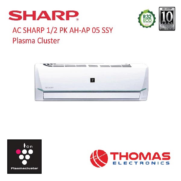 Jual AC SHARP 1/2 PK AH AP 5UHL Low Watt + Plasma Cluster 320 Watt GARANSI RESMI | Shopee Indonesia