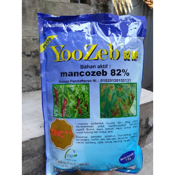 Jual Fungisida Yozeb blue 82wp plus 1kg |Bahan aktif Mancozeb 82% ...