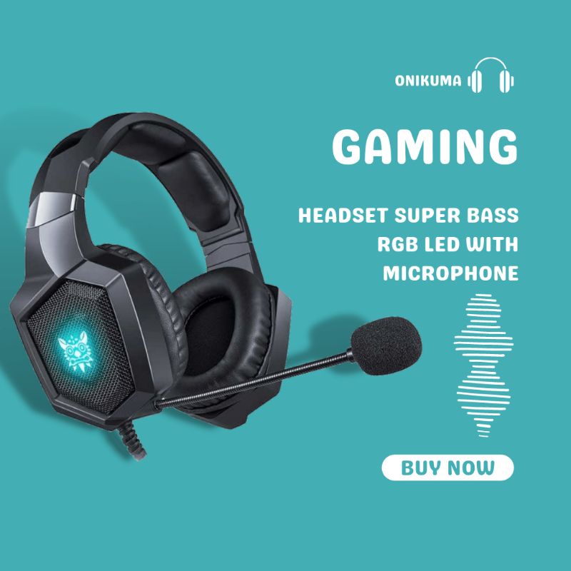 Jual Headset Gaming Super Bass RGB LED Plus Microphone - K8 - ONIKUMA ...