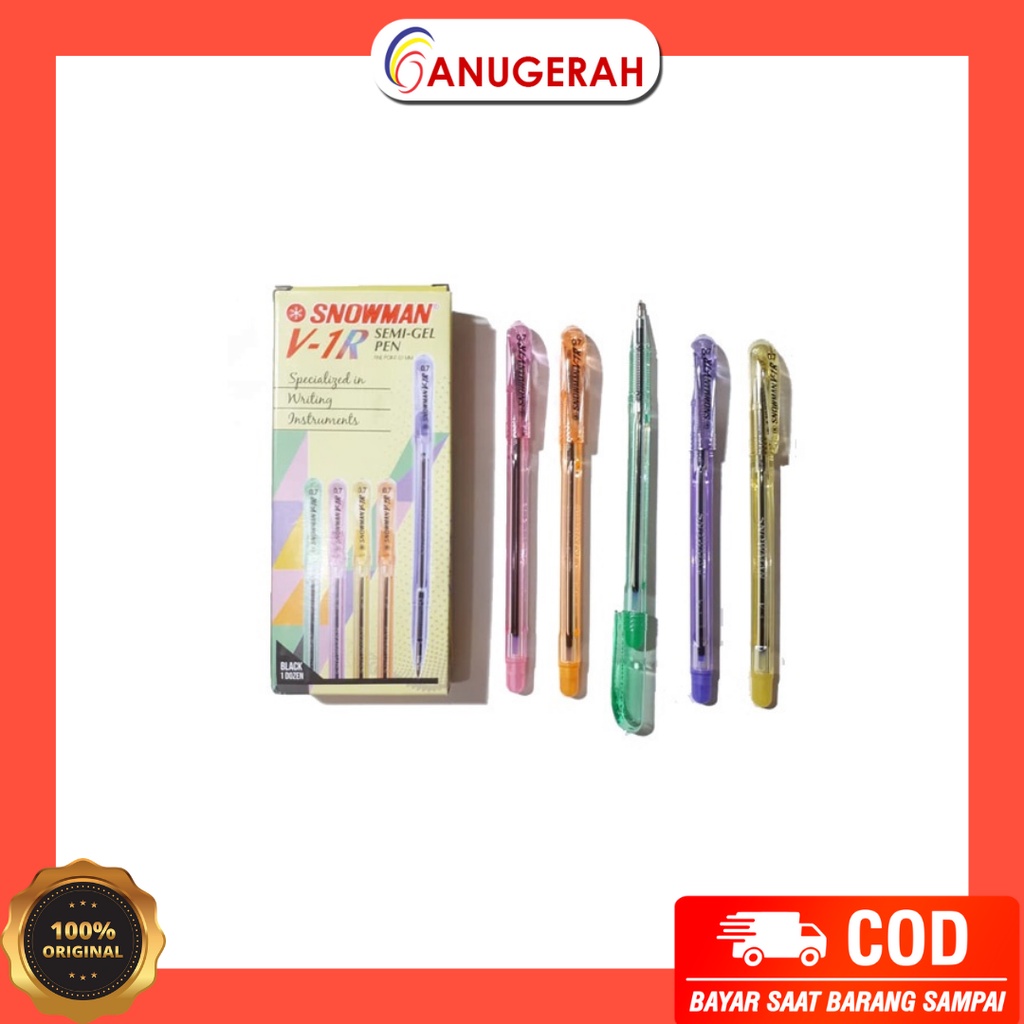 Jual SNOWMAN V1-R BOLPOIN RAINBOW SEMI GEL (PACK) | Shopee Indonesia