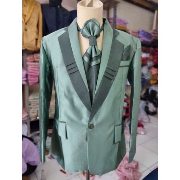 Jual jas semi woll/jas pengantin semi woll warna sage dan wardah ...