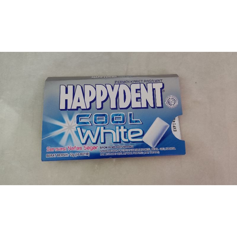 Jual happydent cool white blister 10's permen karet mint | Shopee Indonesia