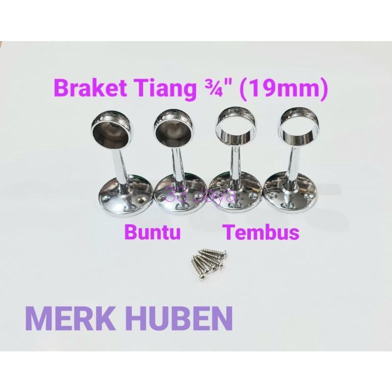 Jual Braket Tiang Buntu 3/4" Merk Huben per pasang | Shopee Indonesia