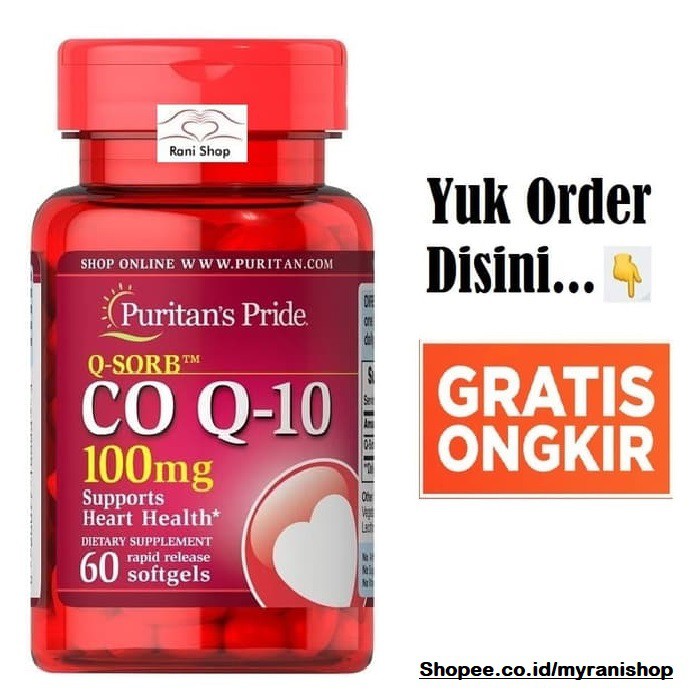 Jual Puritan's Pride Q-SORB Co Q-10 100 mg isi 60 Sg Puritan Coenzyme CoQ10 100mg Puritans Coq ...