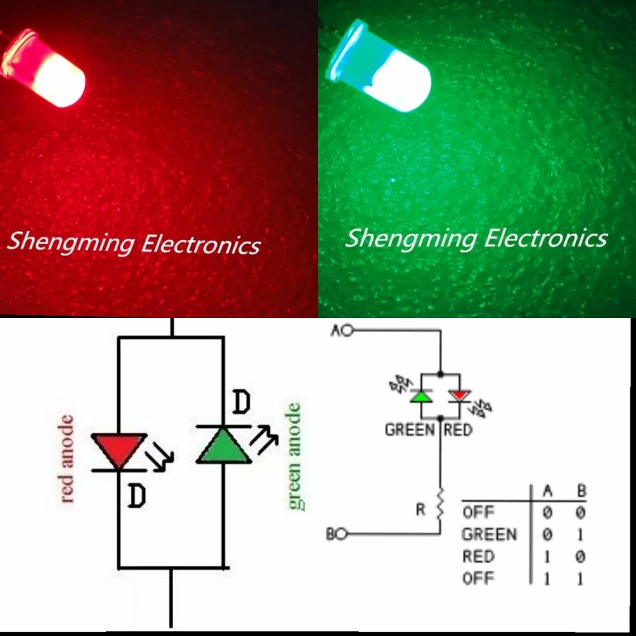 Jual LED Bicolor Change Polarity Red Green 2pin LED 2 warna Tukar ...