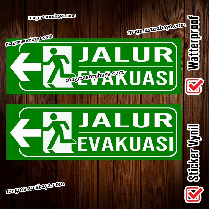 Jual Sticker stiker Label Jalur Evakuasi kiri - label sticker jalur ...