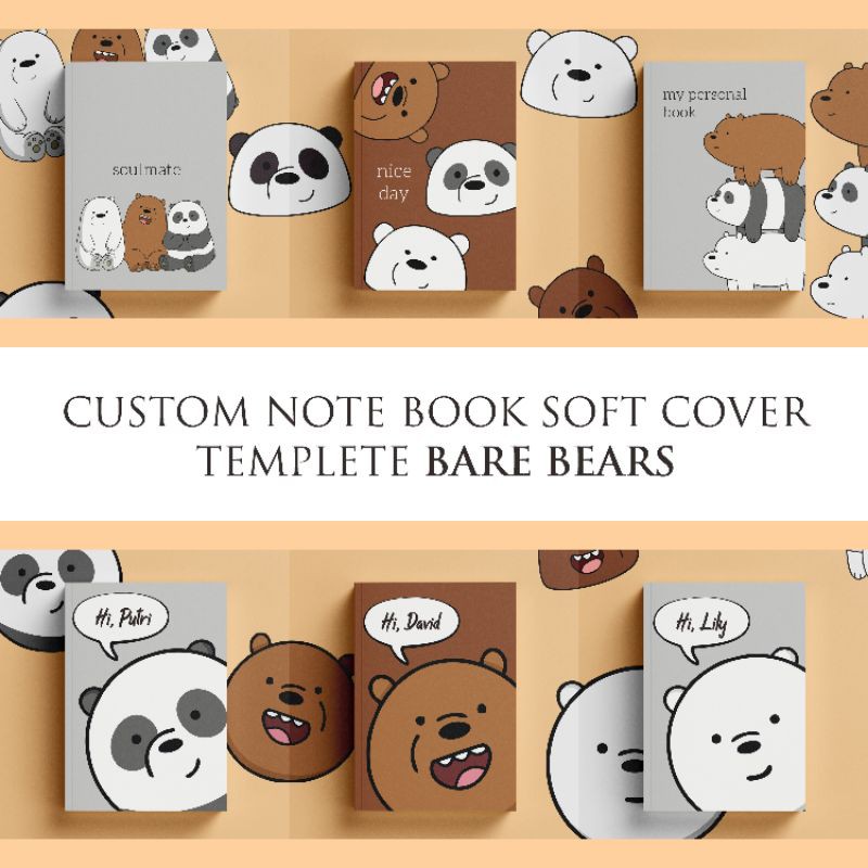 Jual Notebook Buku Catatan Custom A5 Soft Cover 200 Halaman Jilid Binding Bare Bears | Shopee ...