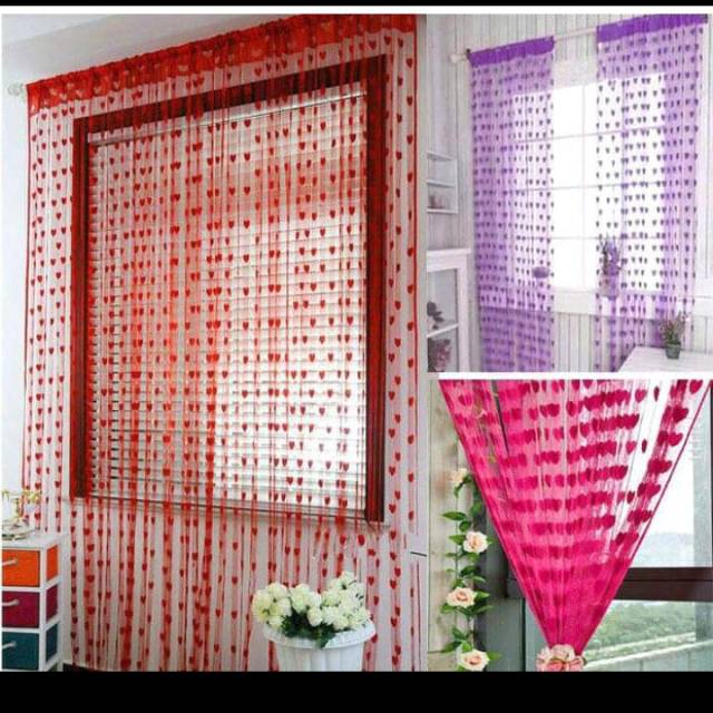 Jual Tirai benang motif love // 1kg muat 12 pcs | Shopee Indonesia