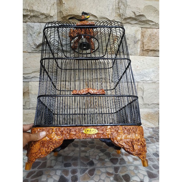 Jual sangkar oval / sangkar burung oval / sangkar ukir fiber / sangkar ...