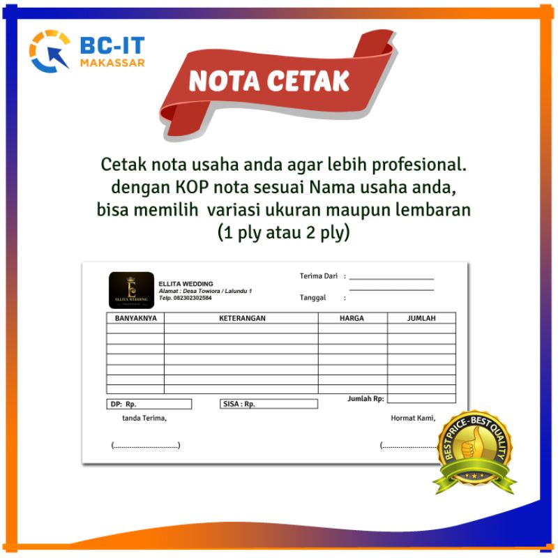 Jual Nota custom ~ Kop Logo Usaha | Shopee Indonesia