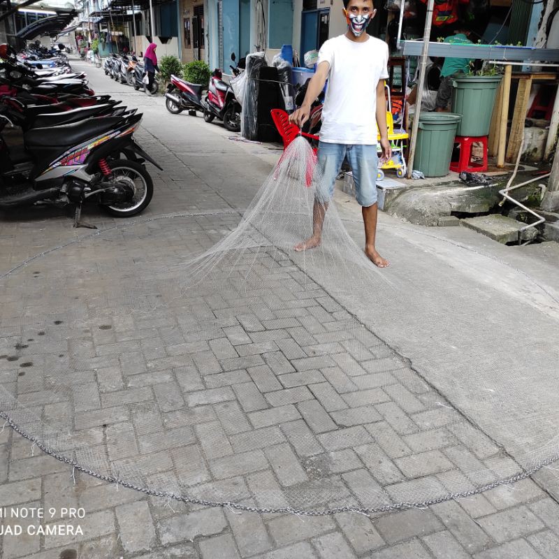 Jual Jala lempar 7 feet terbuka full tinggi 2 meter lubang kecil jala ...
