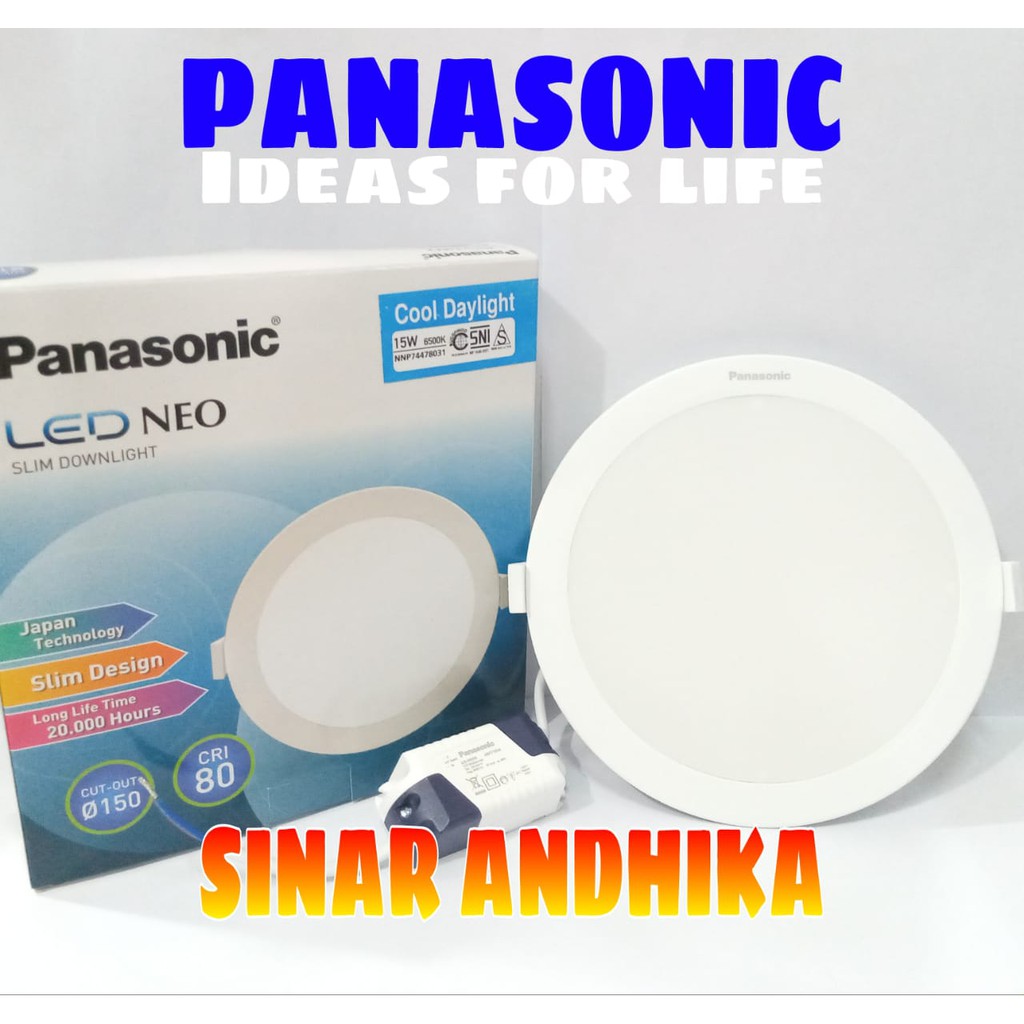 Jual Led Downlight Panasonic Panel Neo Slim 15 Watt 6500K Nnp74478 | Shopee Indonesia