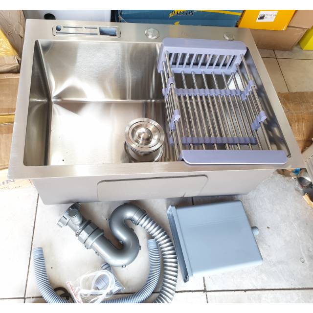 Jual Bak cuci piring stainless 304 tebal 60cmx45cm ada tempat pisau ...