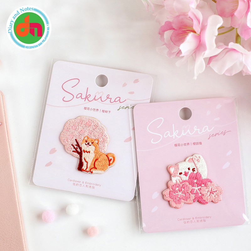 Jual Stiker Hias Sakura Series Embroidery Patch Sticker Style Jepang ...