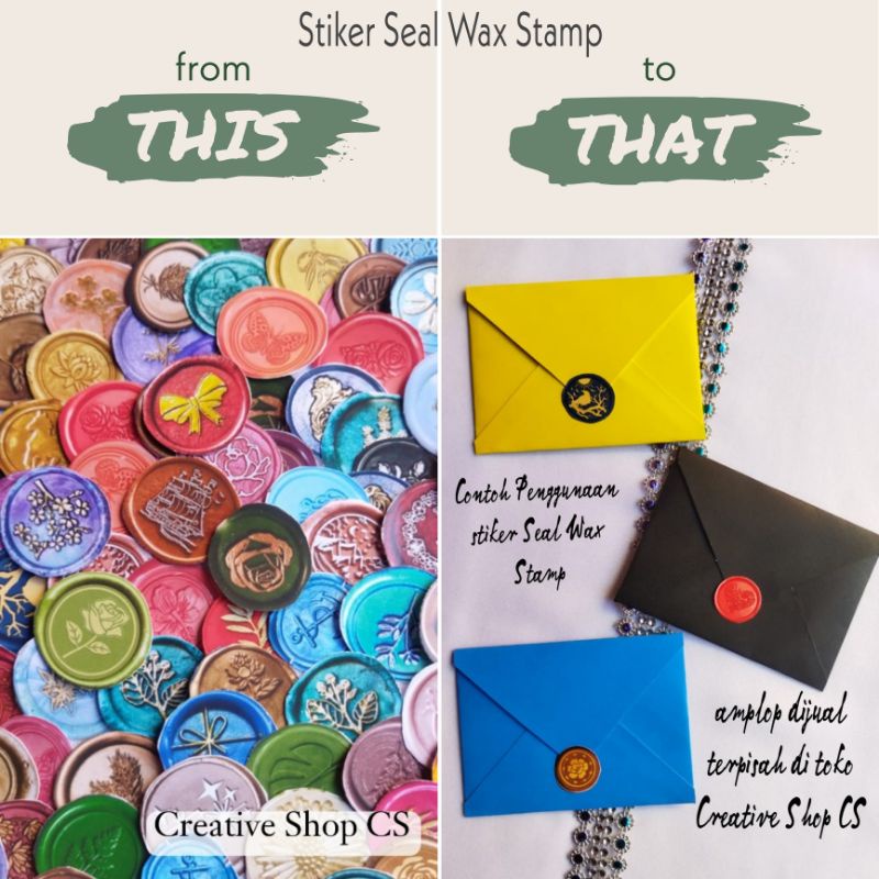 Jual (ISI 10 STIKER ) STIKER CAP STEMPEL / STICKER SEAL WAX STAMP / STIKER INSTANT SEAL WAX COIN ...