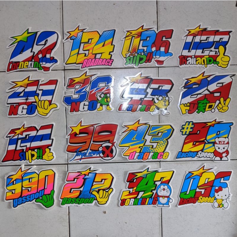 Jual Thailook Stiker Nomor Ukuran Besar Racing Roadrace Start Balap ...