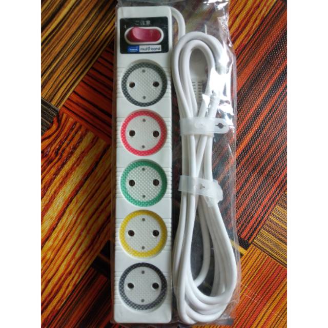 Jual Stop kontak | Colokan Listrik | Terminal Listrik 5 lubang 3 meter | Shopee Indonesia