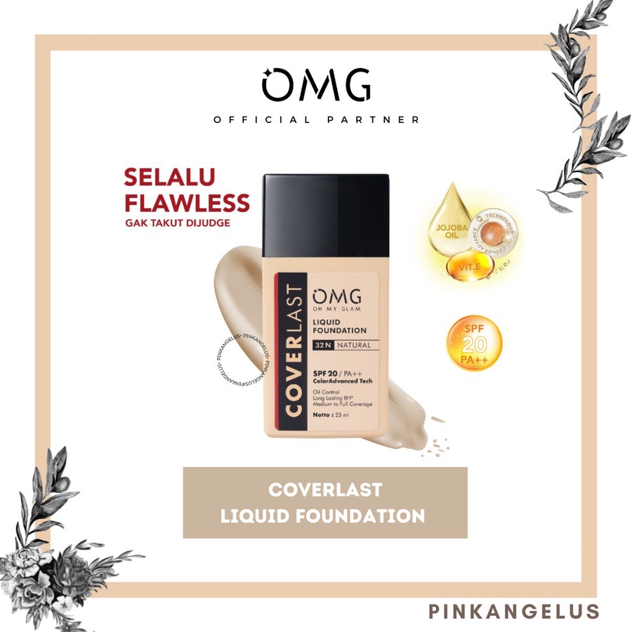 Jual OMG Oh My Glam Coverlast Liquid Foundation SPF 20 PA++ 25ml ...