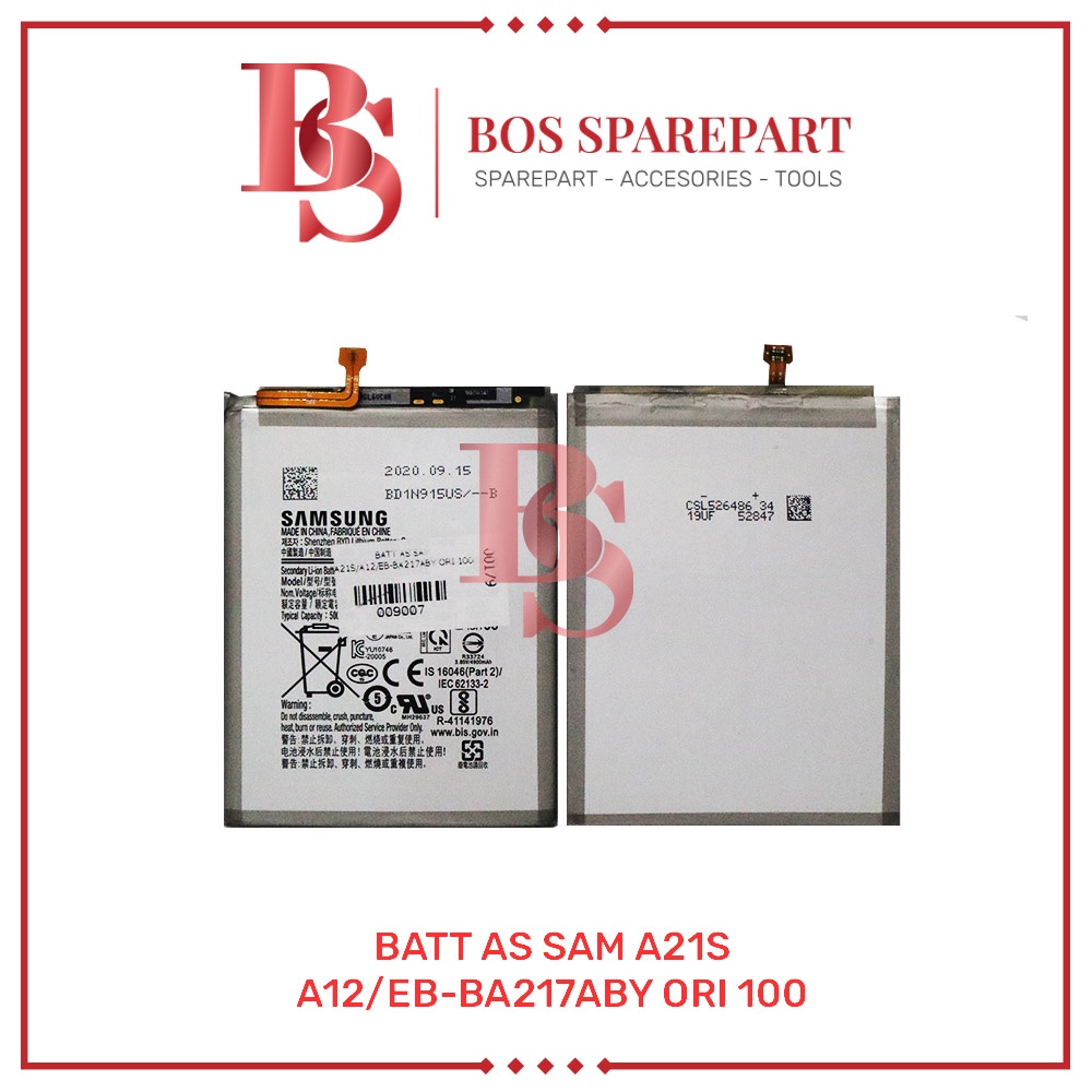 Jual BATERAI AS SAM A21S / A12 / EB - BA217ABY ORI 100 / BATERY / BATRE ...