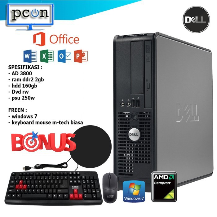 Jual PC BUILD UP DELL OPTIPLEX 740 SLIM AMD WINDOWS ORI | Shopee Indonesia