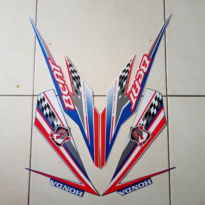 Jual Stiker Honda Beat Fi Esp Tahun 2018 Putih-Biru striping | Shopee ...