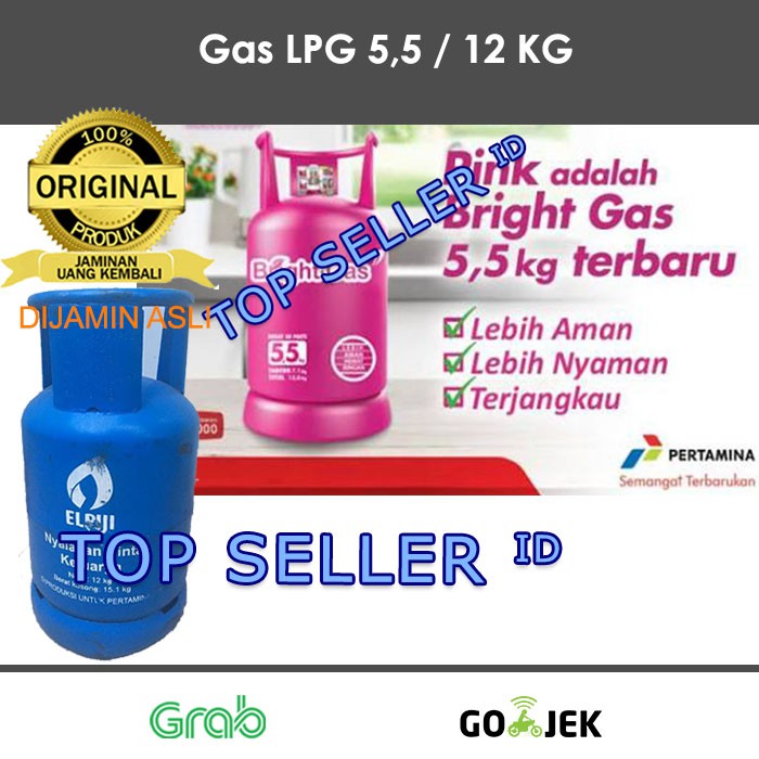 Jual Bright Gas Pink 5,5 12 KG Tabung + Isi FULL LPG Elpiji Masak Asli ...