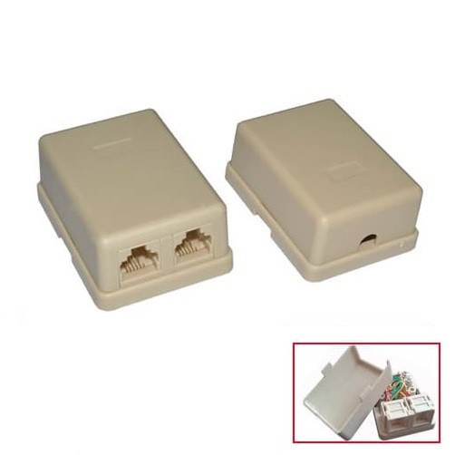 Jual Roset Telepon Double 2 Lubang Terminal Telpon 2 Lubang 2 Port Jack ...