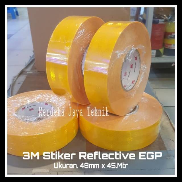 Jual 3M Stiker Reflective Diamond Garde EGP Warna Kuning Ukuran 2" IN x 45.M Scotchlite Sarang ...