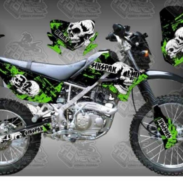 Jual stiker striping decal klx 150 / dtracker 150 sikspak skull ...