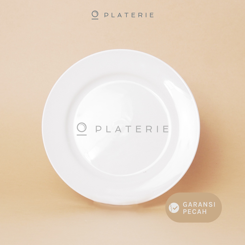 Jual PLATERIE Piring Porcelain Round Plate 23 Cm / 9 Inch Plain White ...