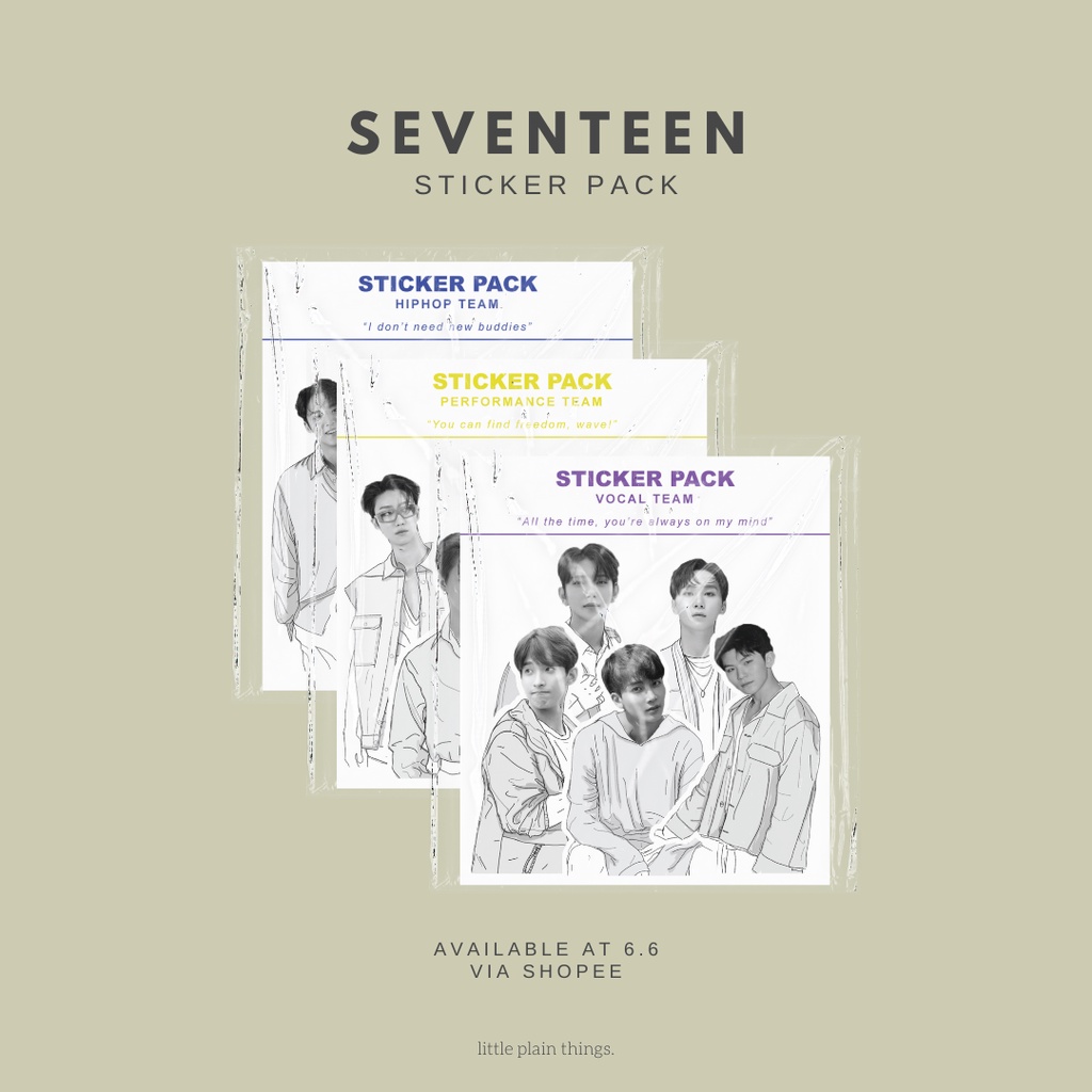 Jual SEVENTEEN STICKER PACK - by little plain things. | Shopee Indonesia