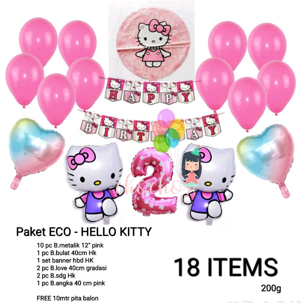 Jual Paket Hello Kitty - paket ulang tahun Hello Kitty ECO - Dekorasi ...