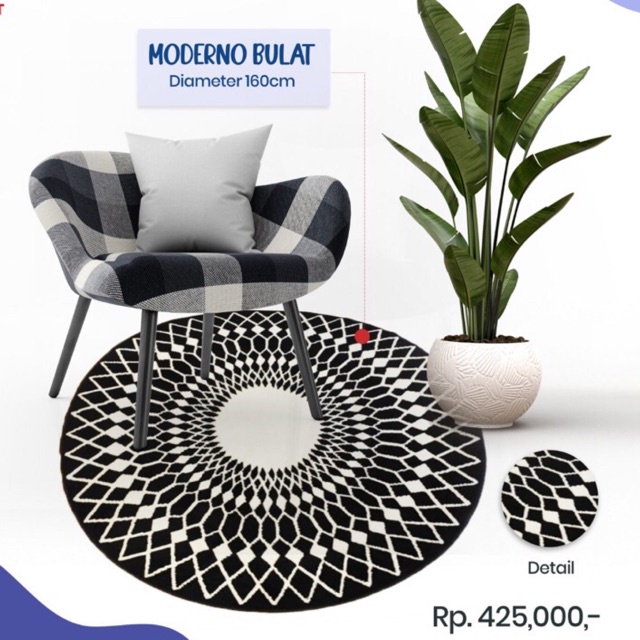 Jual [NEW] KARPET MODERNO BULAT diameter 160/karpet lantai/katpet ...