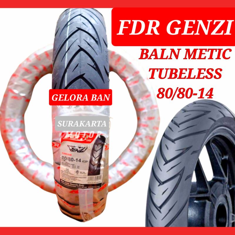 Jual ban montor metic tubeless fdr genzi 80/80-14 ban mio fino xeon ...