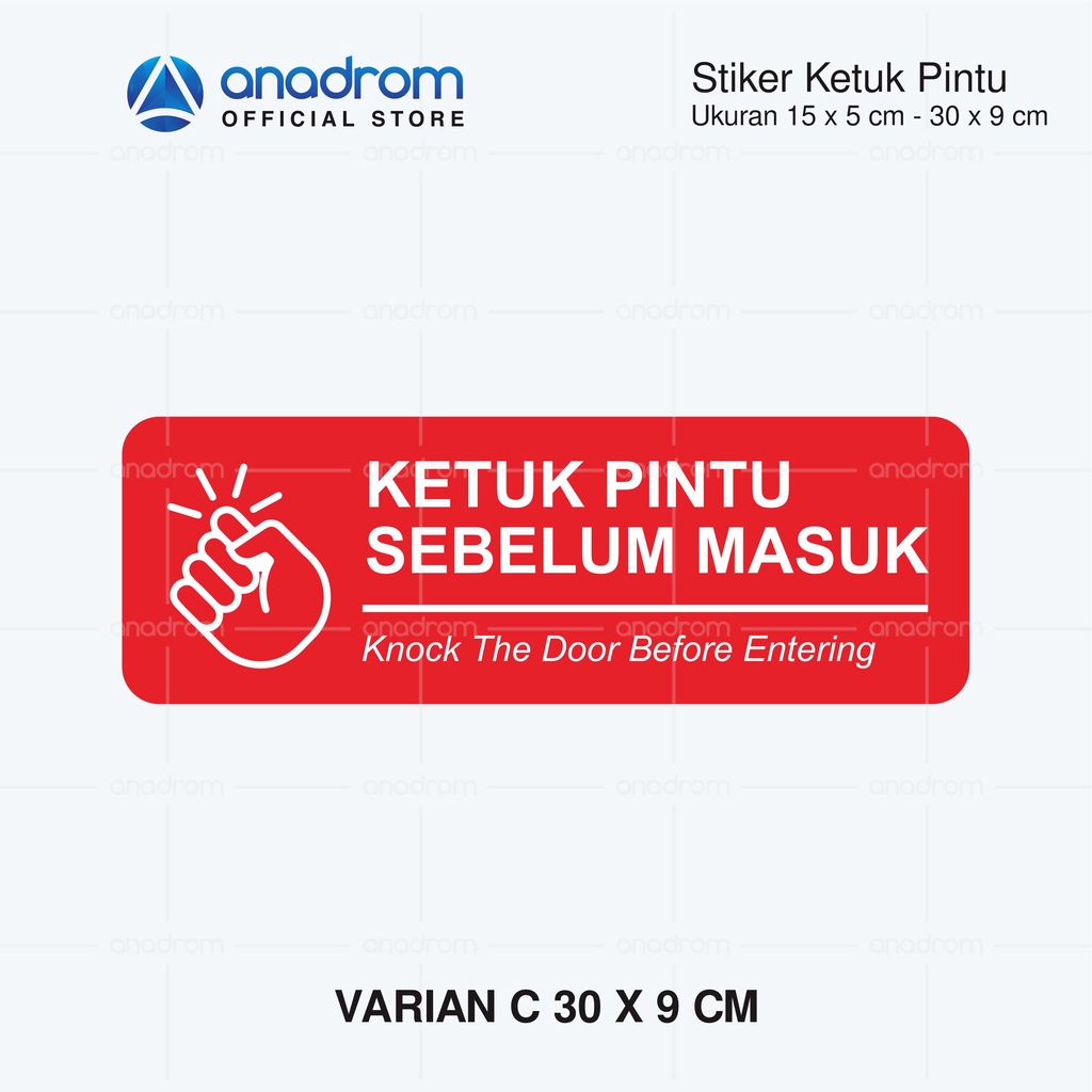 Jual Stiker Ketuk Pintu Sebelum Masuk | Please Knock Sign | Stiker 15x5 ...