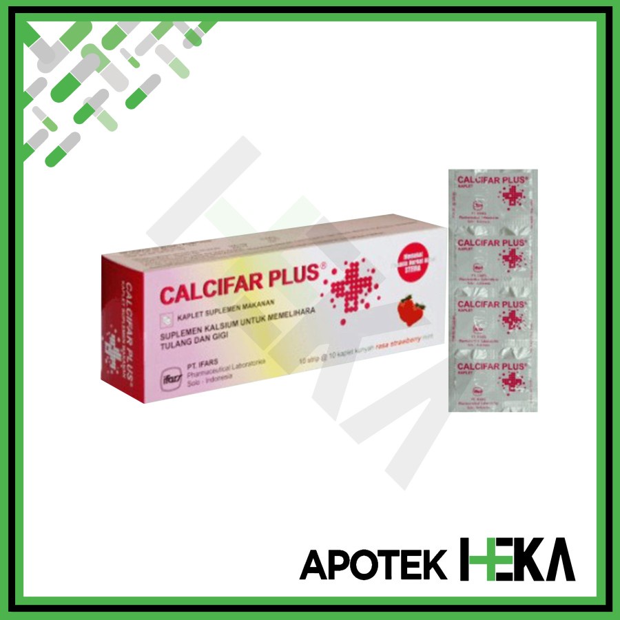 Jual Calcifar Plus Kaplet Kunyah Chewable Box isi 10x10 - Suplemen ...