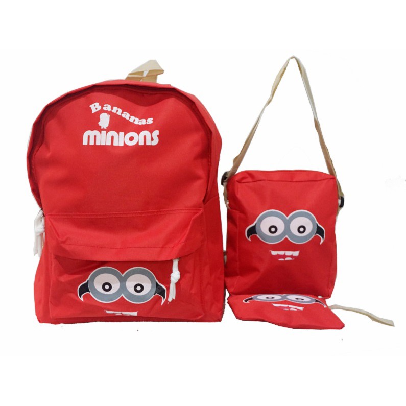 Jual Barcollection Tas Ransel 3 in 1 Minion Red - S298 | Shopee Indonesia