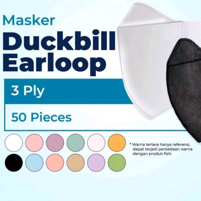 Jual Masker Duckbill Isi 50pcs Masker Korea Dukbill Mix Warna Warni ...