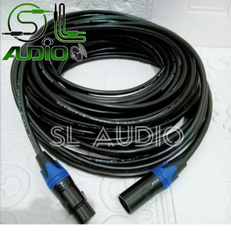 Jual kabel mic microphone 10 meter 15 meter jack canon xlr 3 pin male ...