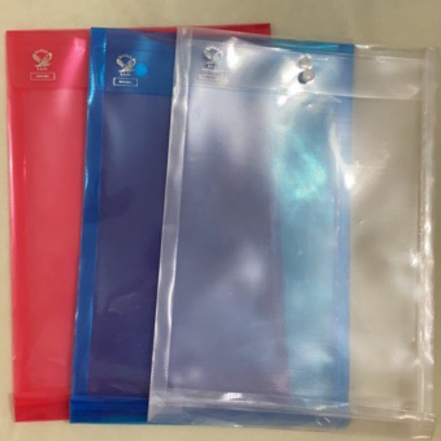 Jual Map Plastik Kancing Data Bag Folder Vertikal Bening Kualitas