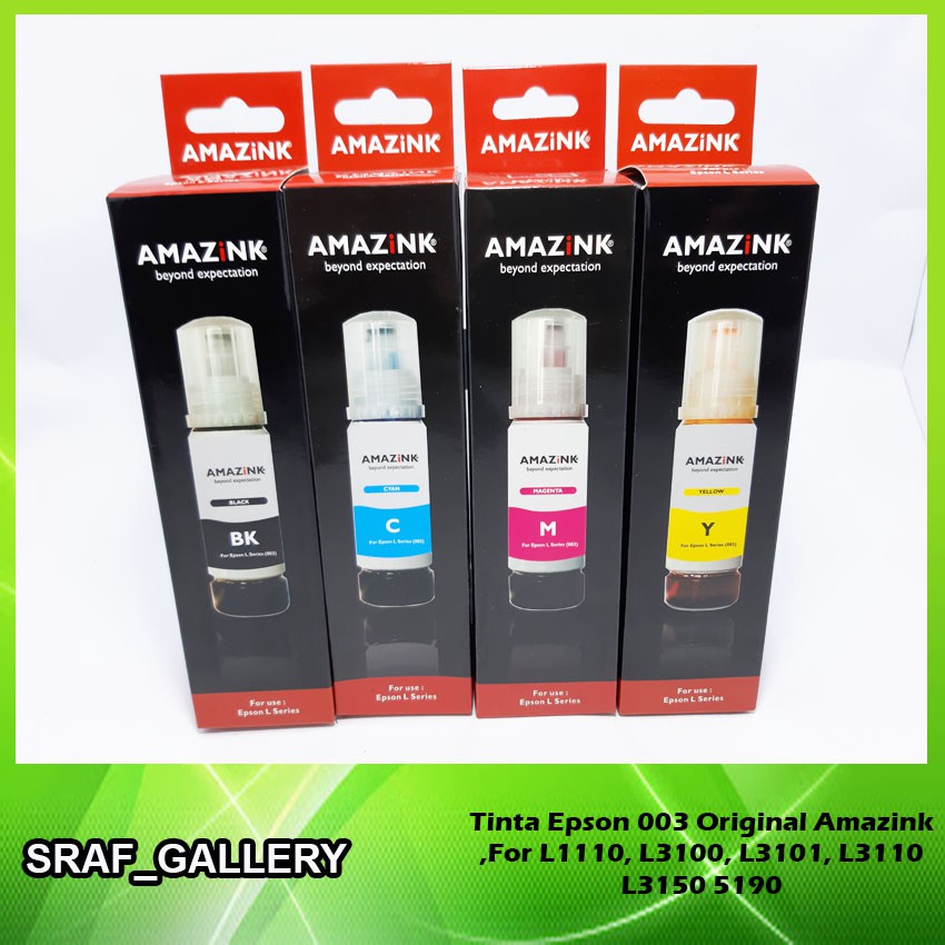 Jual TINTA EPSON 003 AMAZINK BLACK CYAN MAGENTA YELLOW FOR PRINTER ...