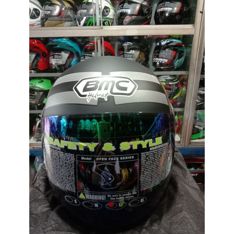 Jual helm BMC INOVA R motip (black doff/gold) | Shopee Indonesia